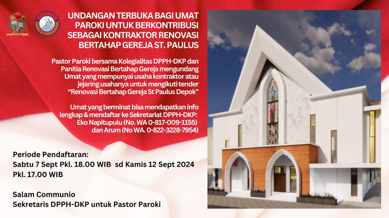 UNDANGAN TERBUKA BAGI UMAT PAROKI – Paroki Santo Paulus Depok